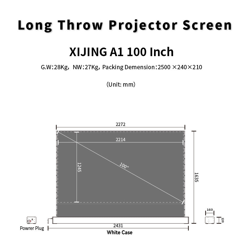 Vividstorm S ALR Electric Tension Floor Screen 【For Normal Projector】