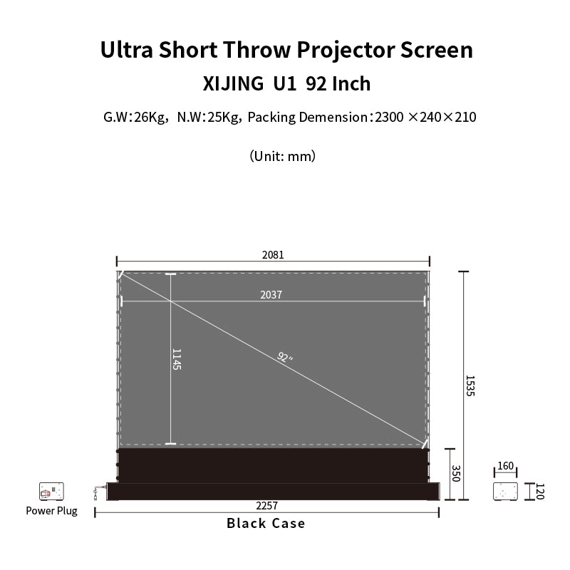 VIVIDSTORM S PRO Electric Floor Rising Screen【For UST Laser Projector】